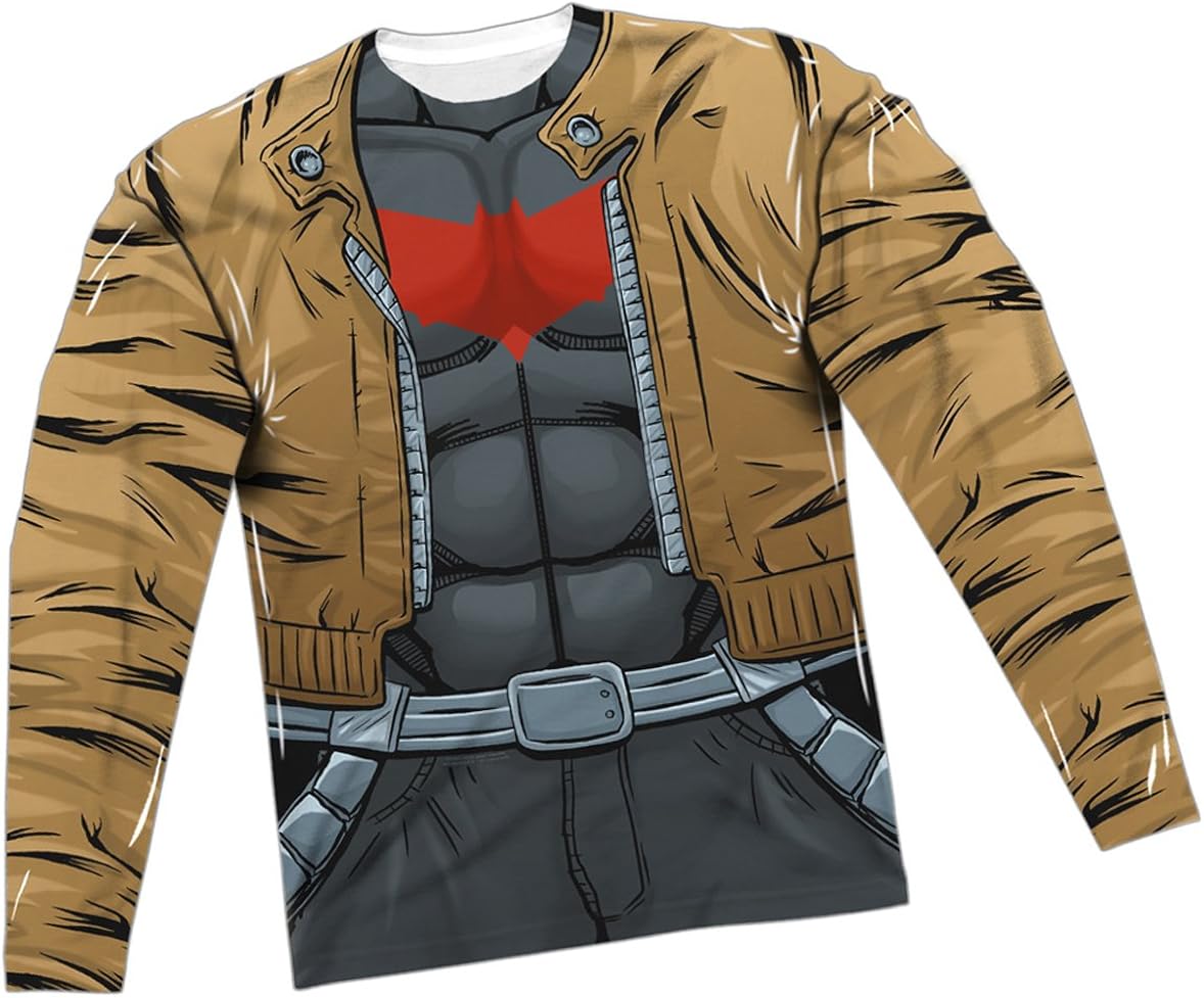 Amazon.com: BATMAN Red Hood Costume All-Over Long-Sleeve T-Shirt: Clothing