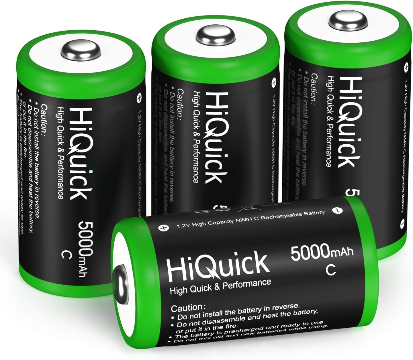 HiQuick Ni-MH C Size Rechargeable Batteries 5000mAh: Amazon.co.uk ...