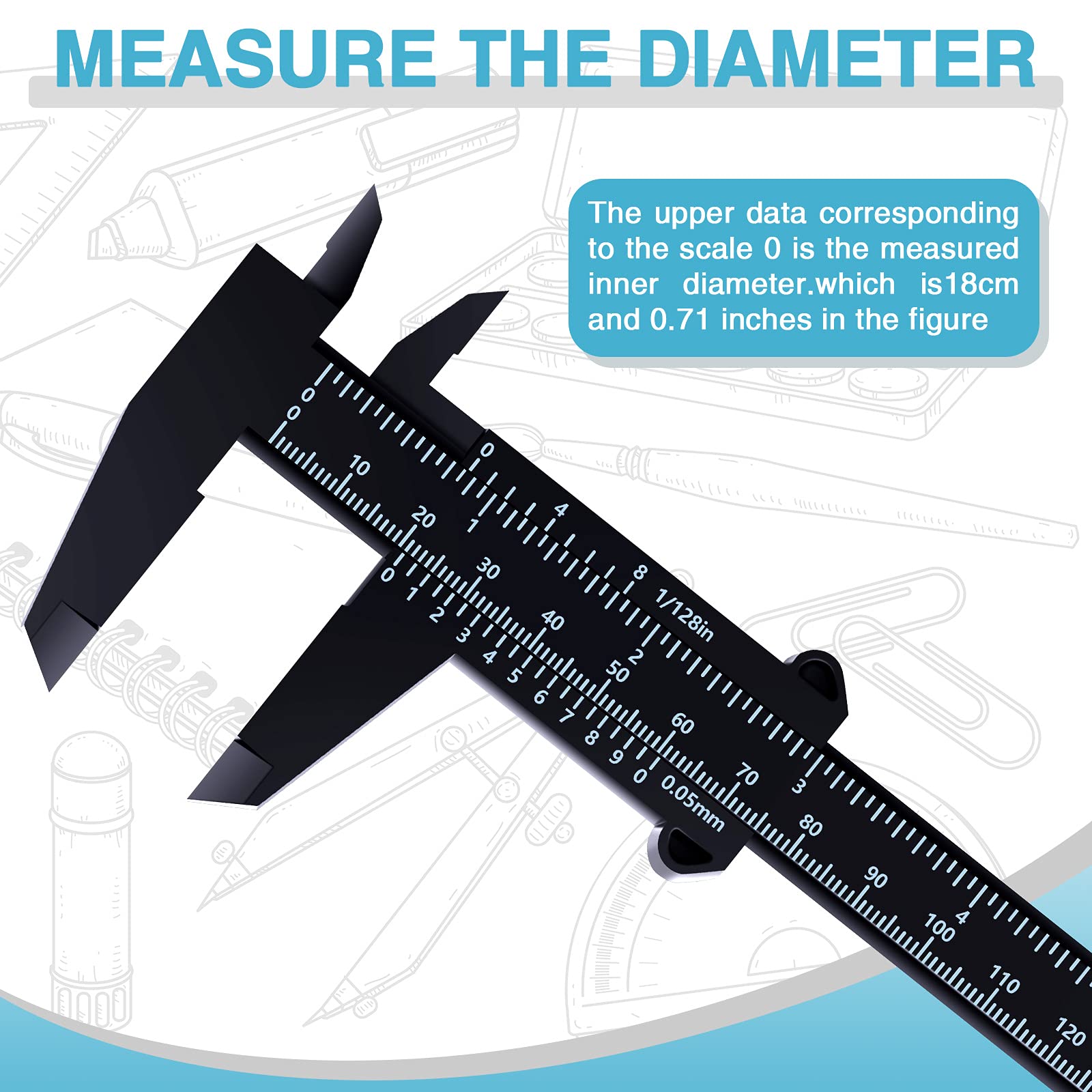 Mua Flutesan 6 Inch/ 150 mm Mini Plastic Caliper Double Scale Measuring ...