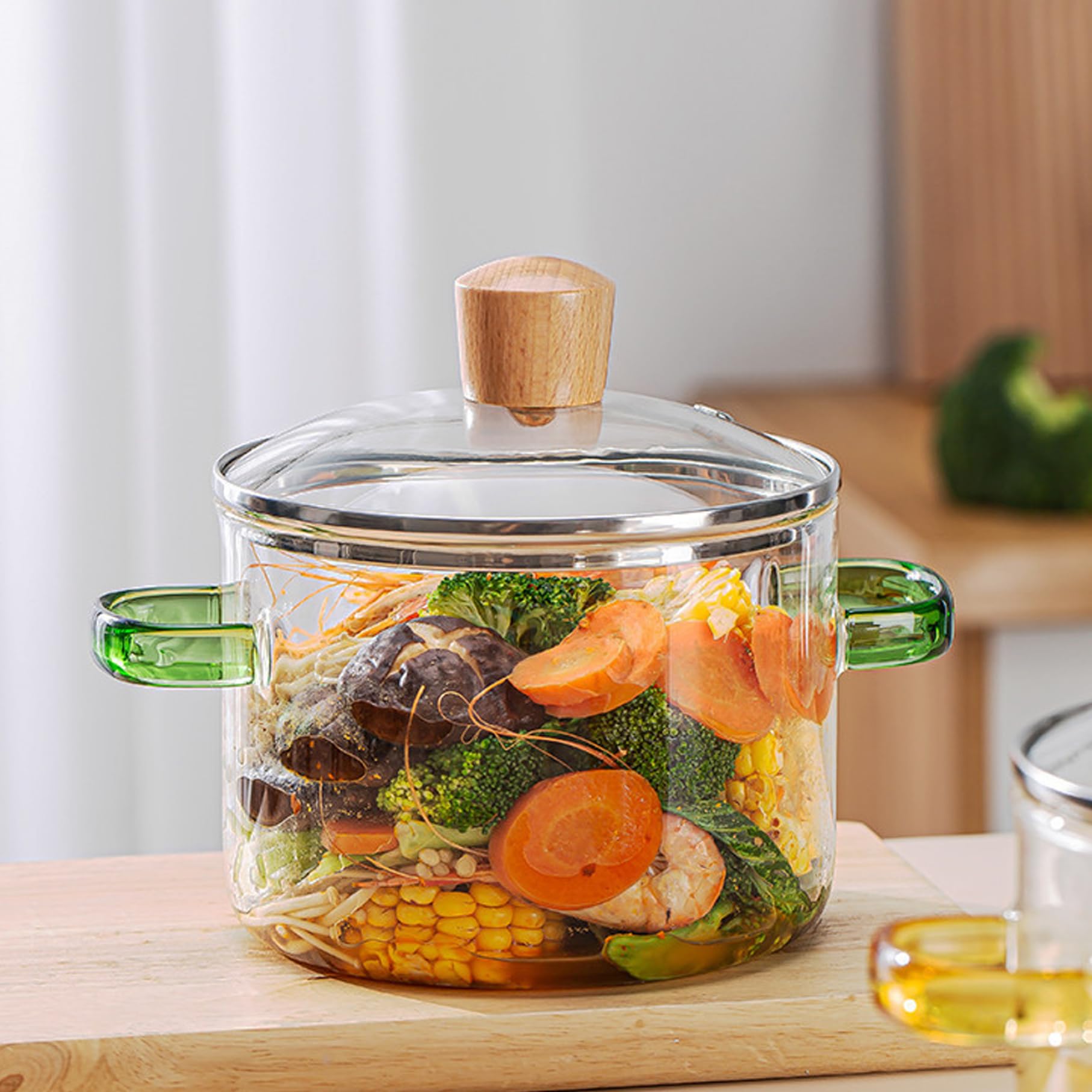 Mua Clear Pots for Cooking, Glass Cooking Pot, 1.6L Double Handle Clear ...