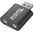 Amazon.com: Plugable USB Audio Adapter with 3.5mm Speaker-Headphone and Microphone Jack, Add an ...