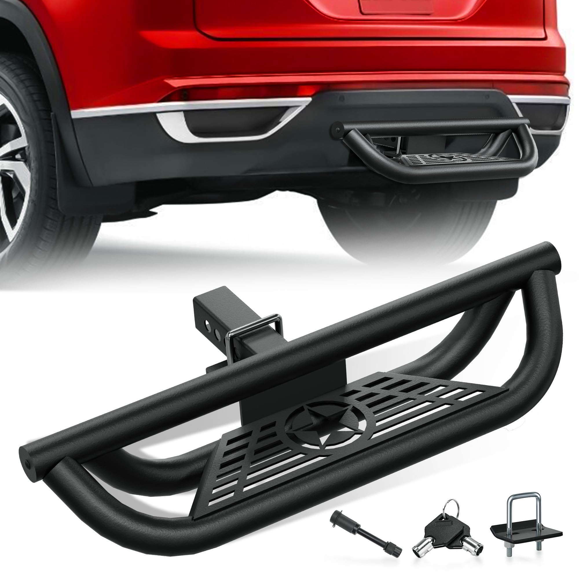 YZONA Tow Hitch Step Trailer for 2 Inch Receiver, with Pin Lock & U ...