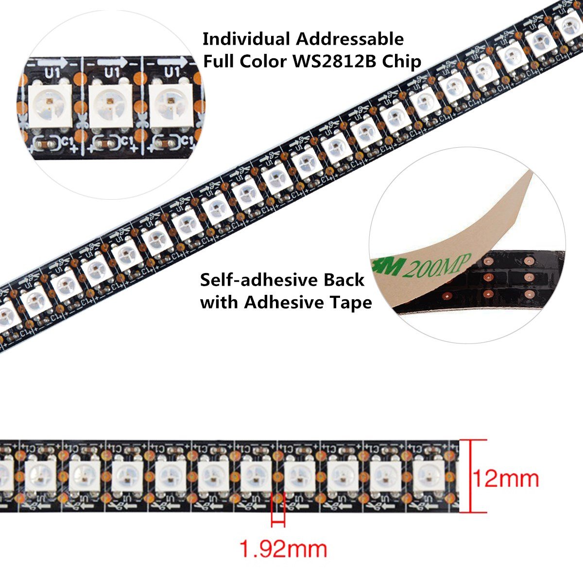 Mua WESIRI WS2812B LED Strip Lights 3.2ft 1M WS2812B 144LEDs ...