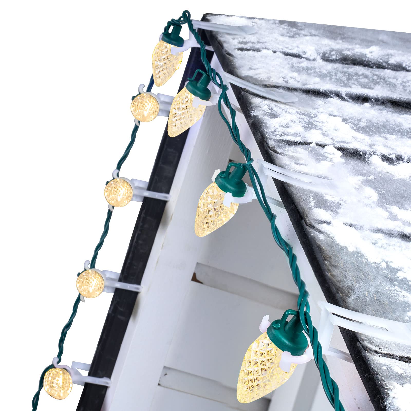 C9 Led Christmas String Lights 68Ft 100 LED with All in One Clips ...