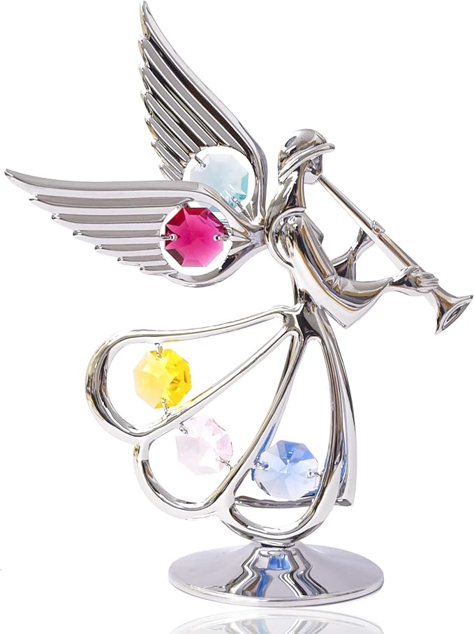 Amazon.com: Mascot Crystal Delight Collection Chrome Plated Angel W ...