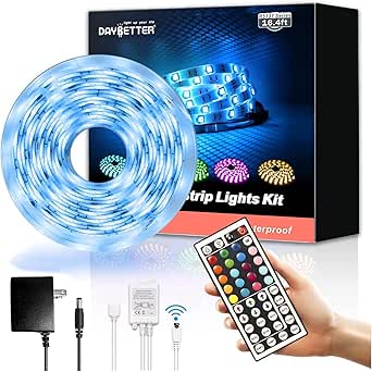 Amazon.com: DAYBETTER Led Strip Lights 16.4ft Waterproof Color Changing ...