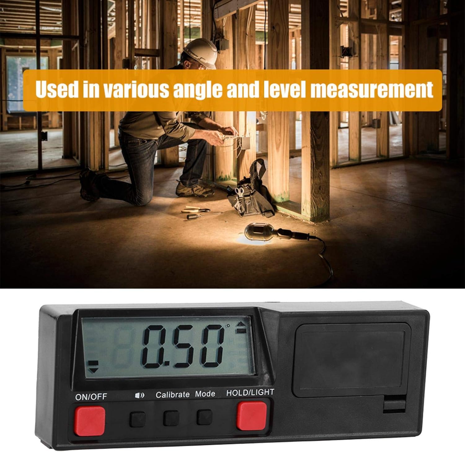 Digital Angle Gauge, 4×90° Inclinometer, 0.2° Accuracy Protractor ...