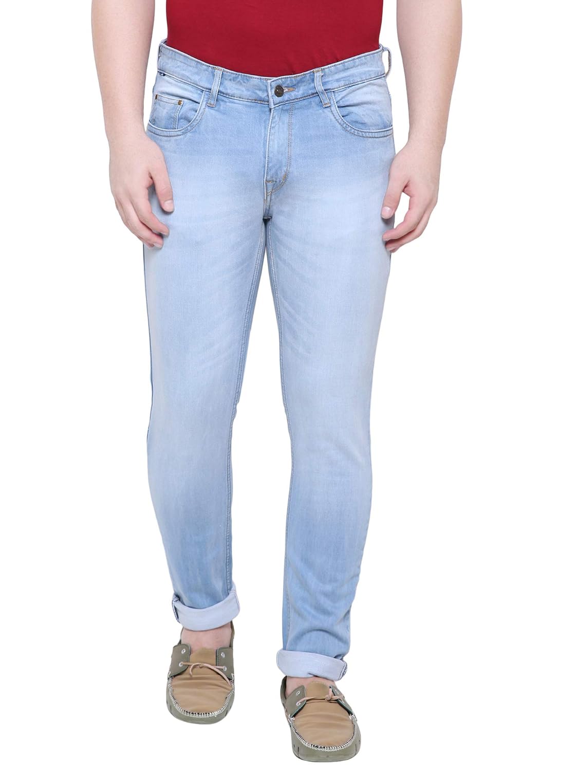 Buy Rock Tiger Men's Slim Fit Denim Jeans (RT-Jeans-Lli006_Light Blue ...