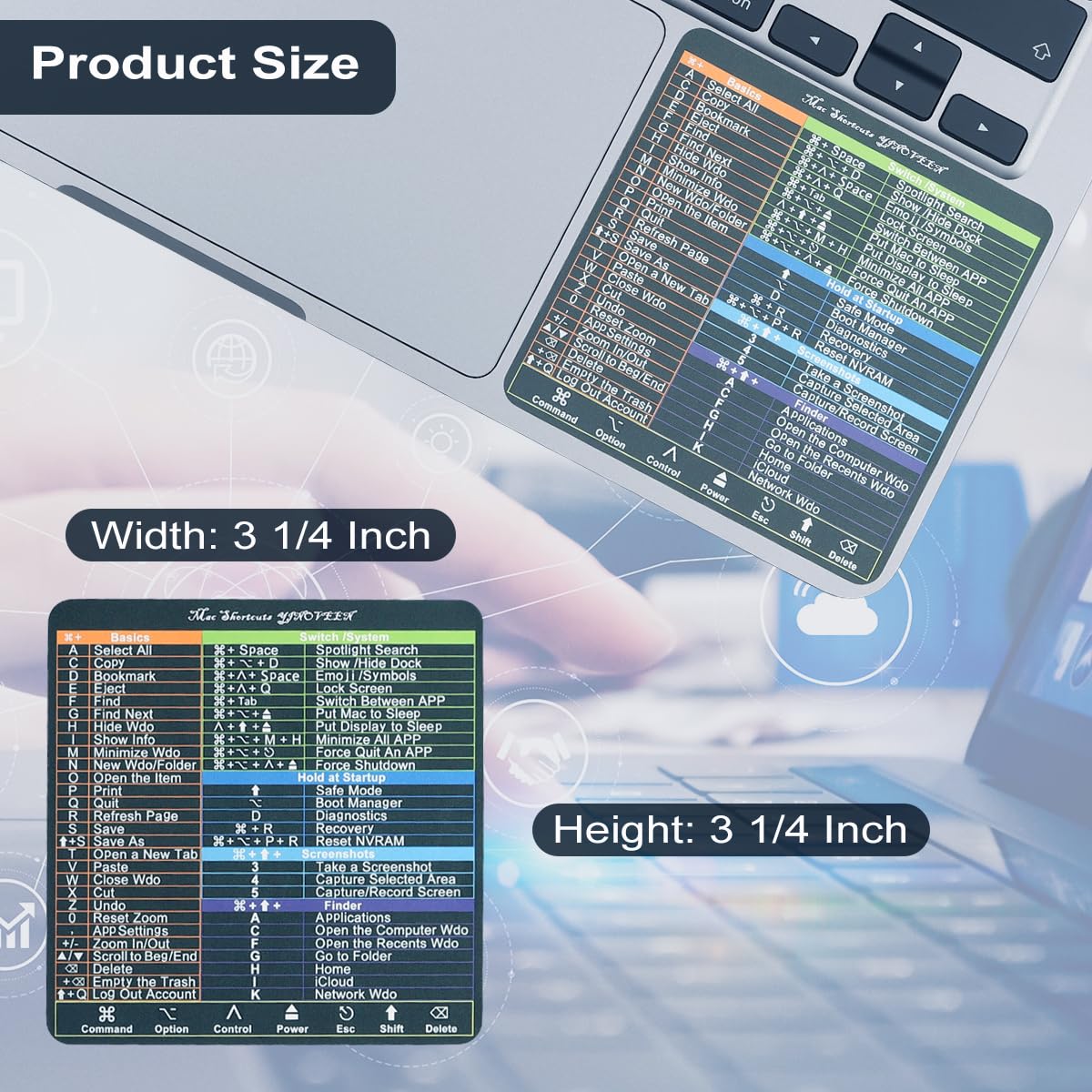 Mua YINOVEEN Design for Mac OS System Keyboard Shortcut Sticker, New ...