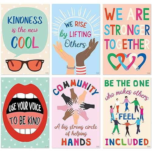 S&O Kindness Posters for Classroom Decorations 6 Pack, 15 x 22” Large ...