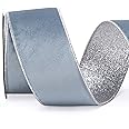 Amazon.com: Ribbli Dusty Blue Velvet Wired Ribbon 2.5 Inch Dusty Blue ...