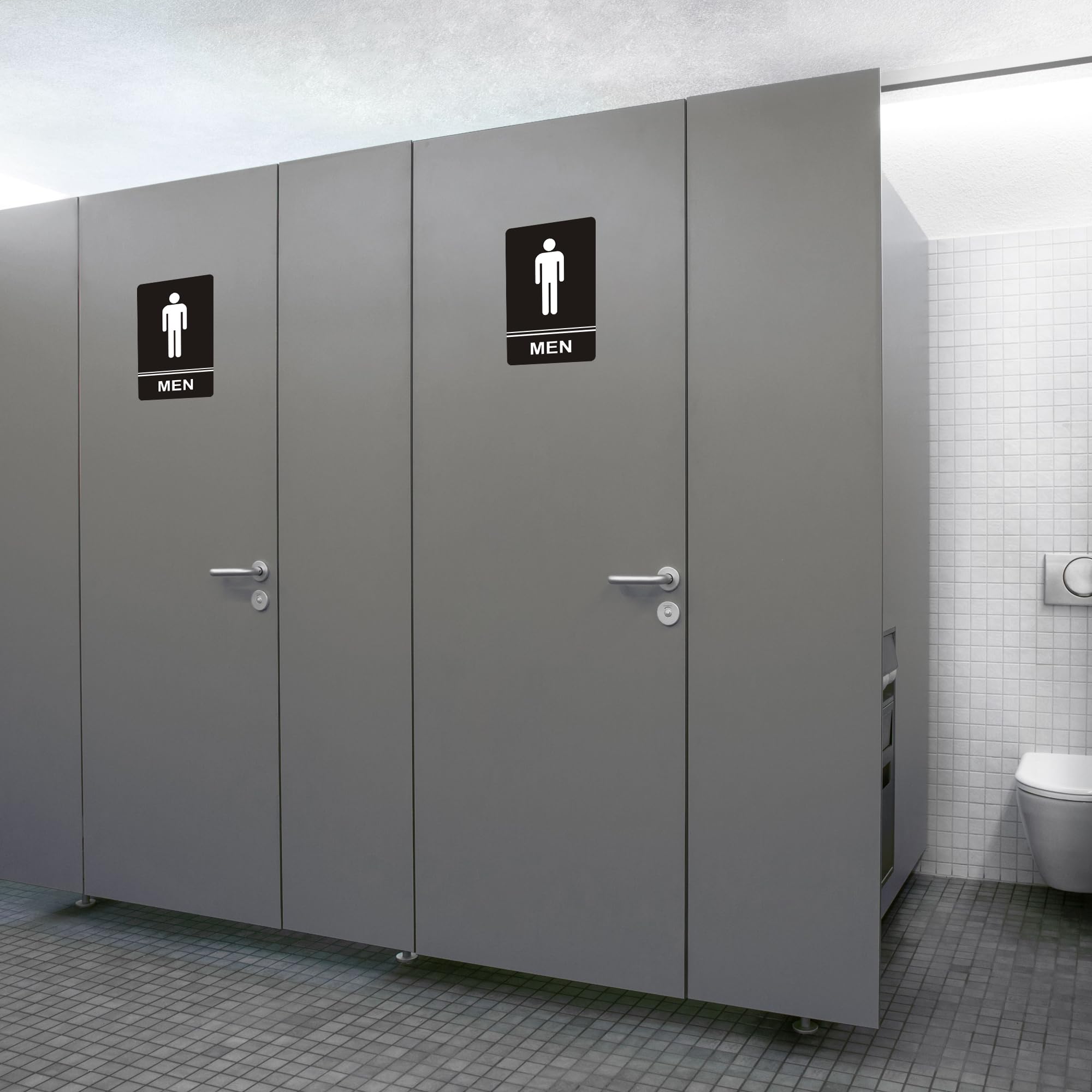 Restroom Sign - (2 Pack ) Metal Restroom Signs For Business With Strong ...