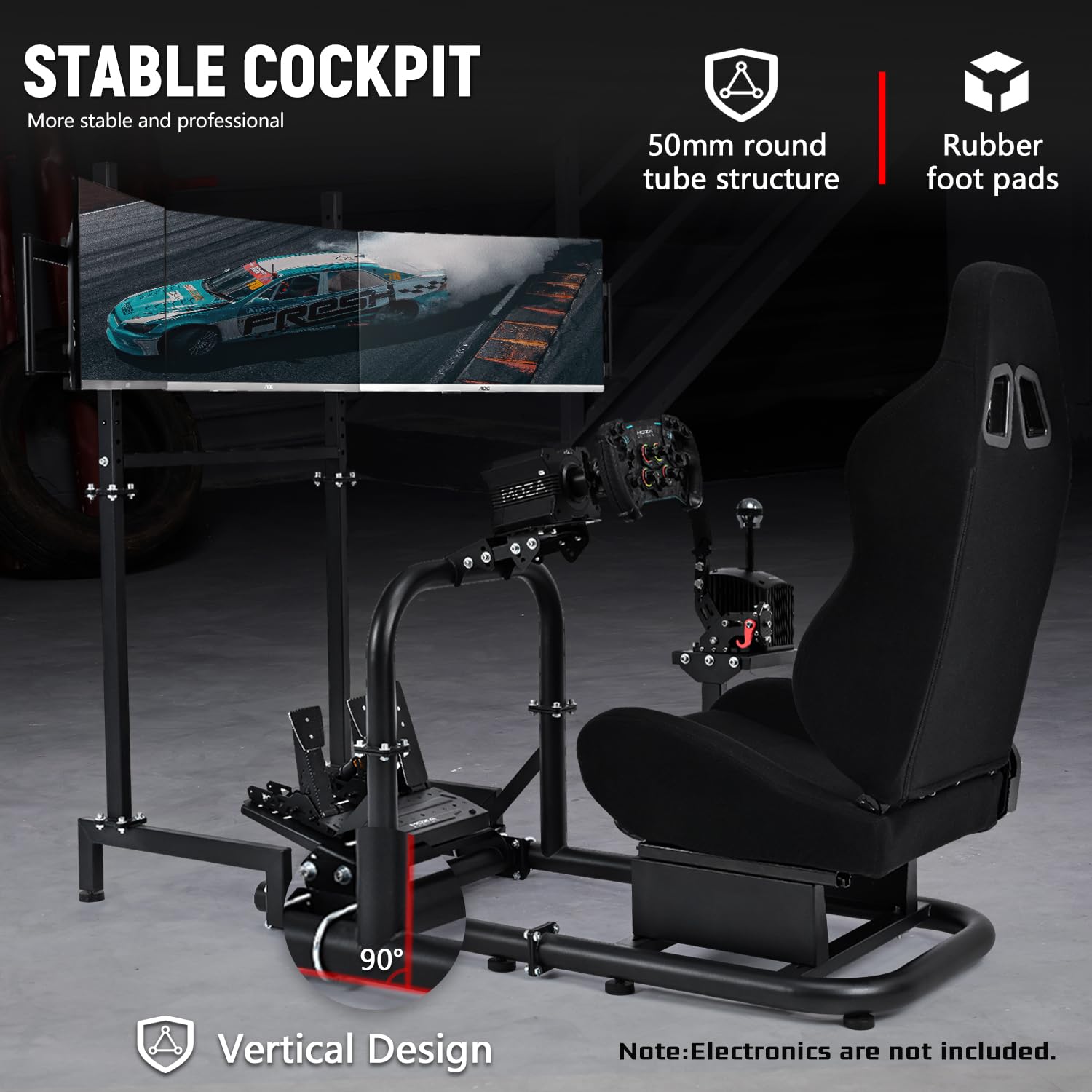 Dardoo Racing Simulator Cockpit Vertical Bracket With Triple Monitor ...