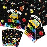 Amazon.com: Whaline 3Pcs Back to School Tablecloth 54 x 108 Inch ...