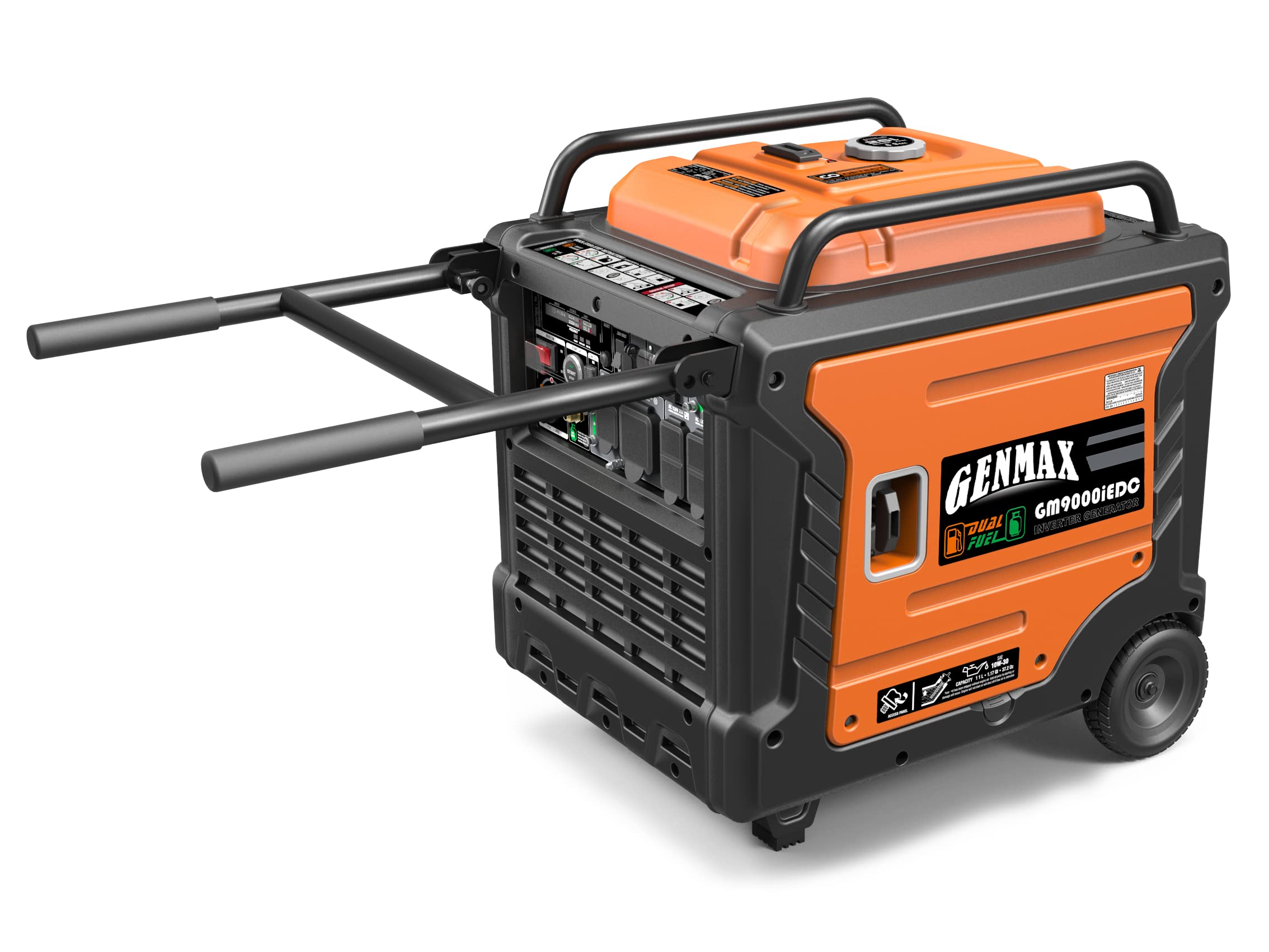 GENMAX Portable Generator, 9000W Super QuietDual Fuel Portable Engine ...
