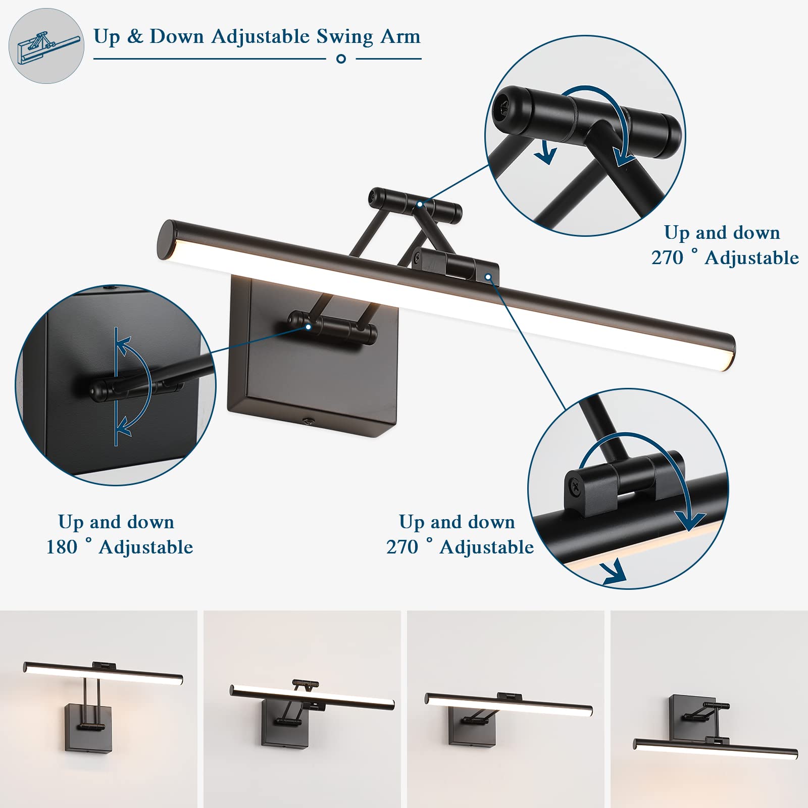 Mua Joossnwell Modern Picture Light Black LED Picture Frame Lights for ...
