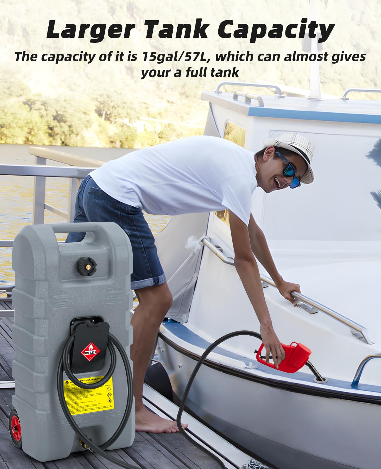 Mua Acekool Fuel Caddy 15 Gallon Portable Gas Fuel Tank Container Caddy ...
