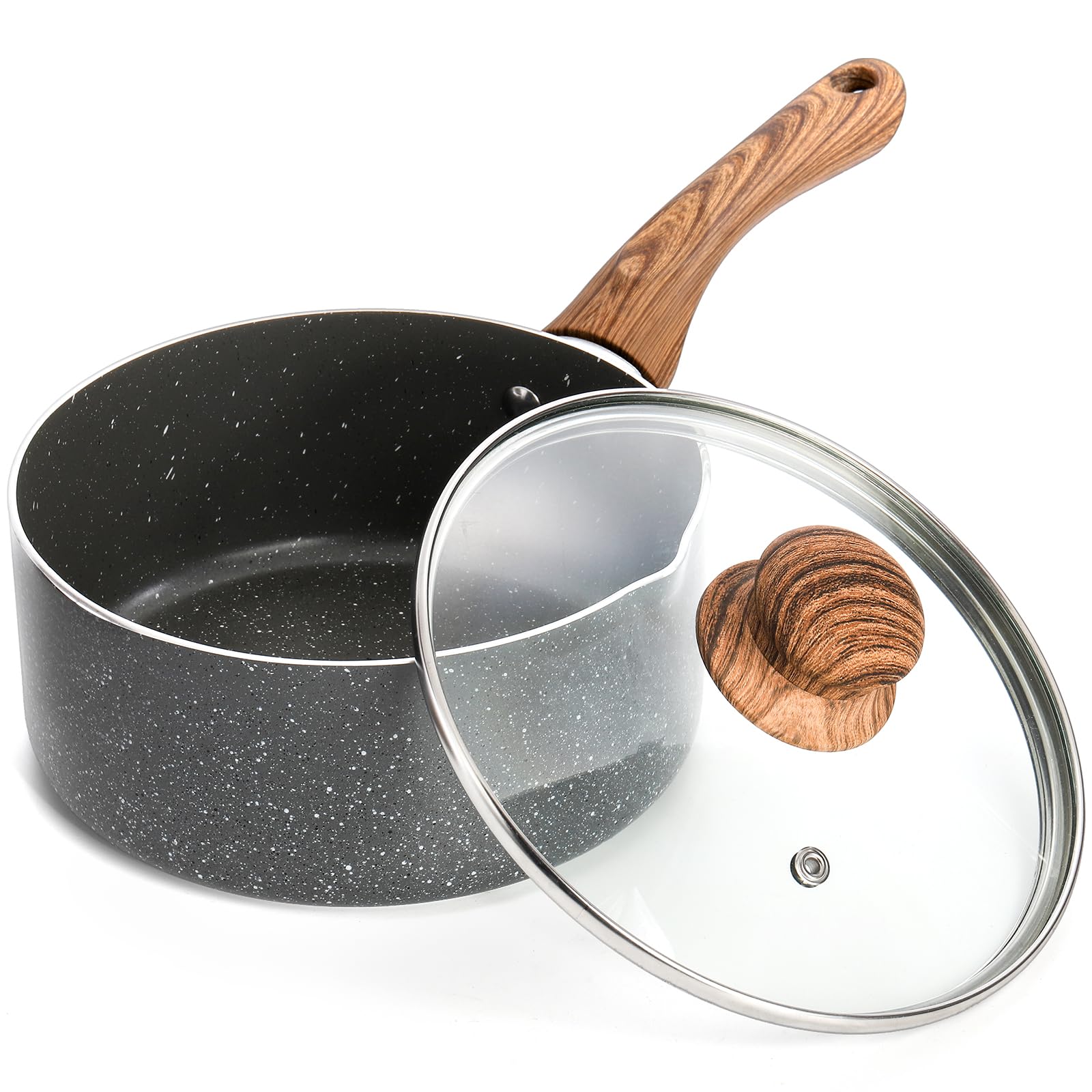 Yarlung 2 Quart Sauce Pan with Lid, 7 Inch Nonstick Small Cooking Pot ...