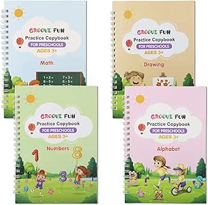 4 Pack Grooved Handwriting Books for Kids, Magic Practice Copybook ...