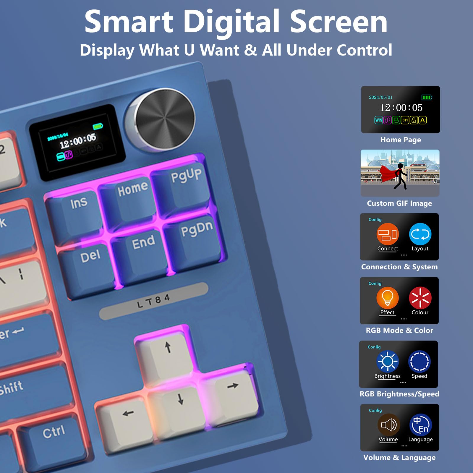 Mua LT84 Wireless Mechanical Keyboard, Hot Swappable Gaming Keyboard ...