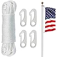 Amazon.com: NQ Flag Pole Rope Kit - 50 Feet x 1/4" Diameter Flag Pole ...