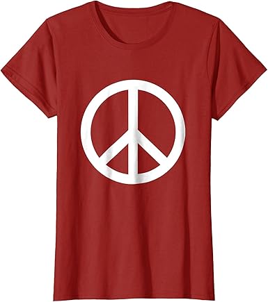 Amazon.com: White Peace Sign T-Shirt: Clothing