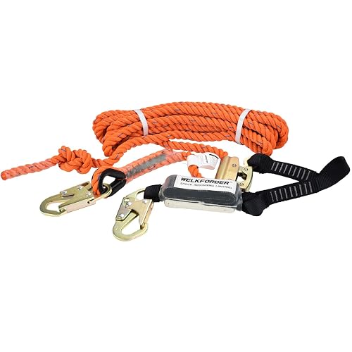 25FT Vertical Lifeline Assemble Three Strand Rope Fall Protection with ...