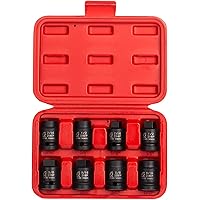 MIXPOWER 8 Pieces 1/2-inch Drive Pipe Plug Socekt Set, SAE, CR-MO ...