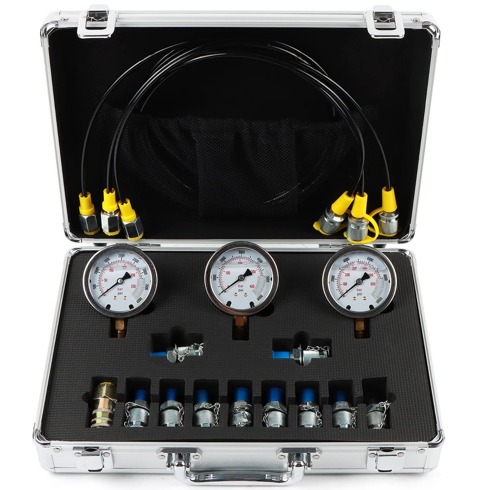 Mua Hydraulic Pressure Test Kit 25/40/60Mpa, 3 Gauges 11 Couplings 3 ...