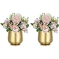 Amazon.com : NUPTIO Small Gold Vases for Centerpieces: 2 Pcs 3.94 inch Flower Trumpet Vase ...