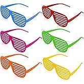 Amazon.com: Bombom Tree 12 Pack Neon Color Shutter Style Glasses 80's ...
