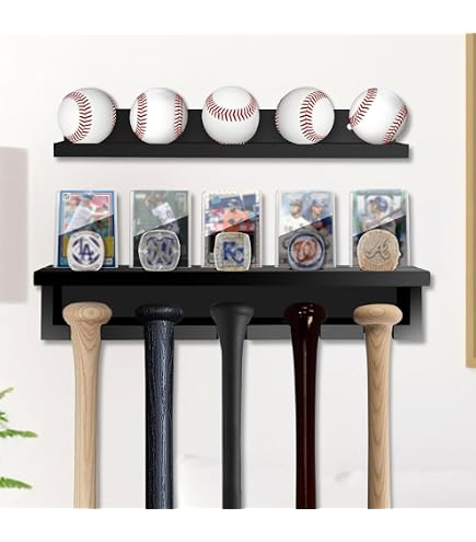 Wayfair Bat Display Rack Wooden Baseball Bat Rack - Holds 11 Mini Bats ...