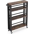 Amazon.com: LITTLE TREE 4-Tier Slim Rolling Storage Cart with Handle ...