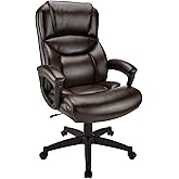Amazon.com: Realspace® Fennington Bonded Leather High-Back Chair, Black ...