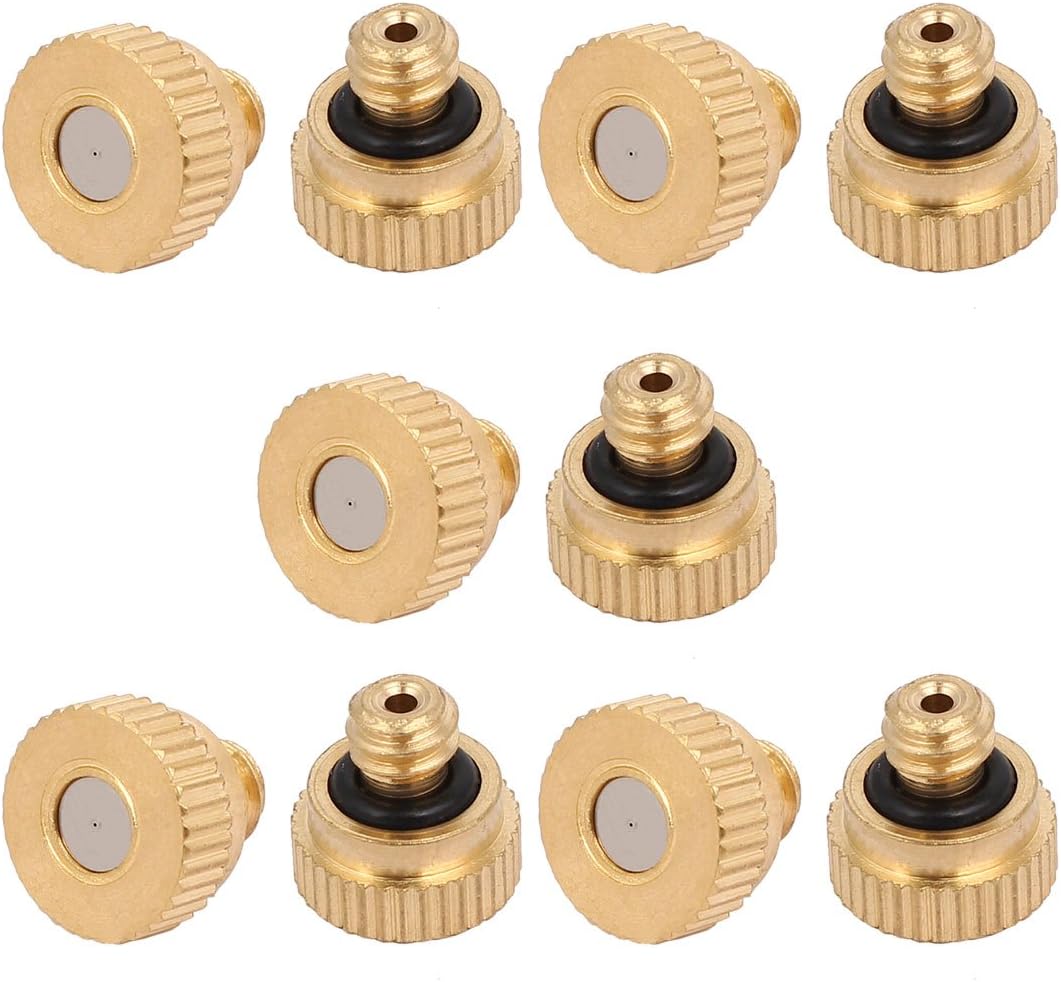 Amazon | uxcell 噴霧ノズル 散水 ミストノズル 霧ノズル ゴールド 流速50-90ml/分 オリフィス直径0.2mm 10個 ...