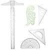 5 Pieces Drafting Tools Plastic Transparent Rulers Drawing Ruler 12 ...