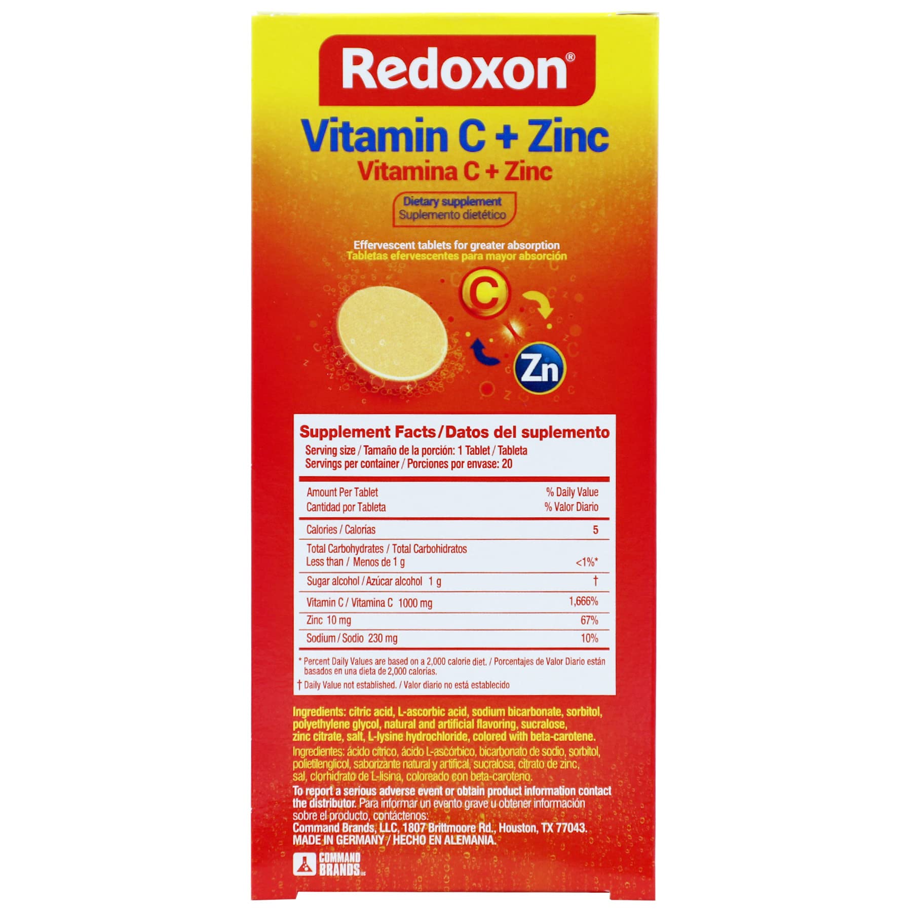 Mua Redoxon Vitamin C + Zinc, Effervescent Tablets of Vitamin C and ...