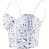 Amazon.com: ELLACCI Sexy Sequin Bustier Crop Top Push up Club Party Corset Top Black: Clothing ...