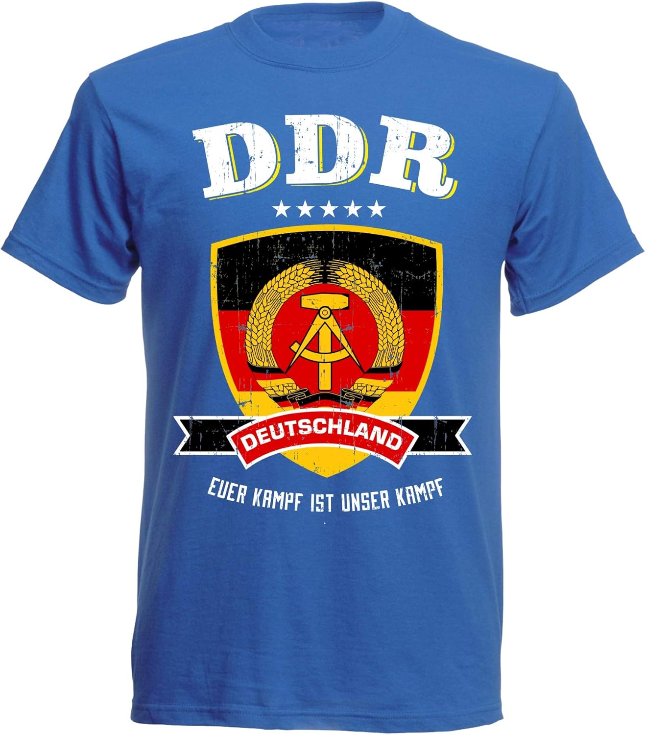 aprom DDR T-Shirt Germany Streetwear Royal NC05: Amazon.co.uk: Clothing