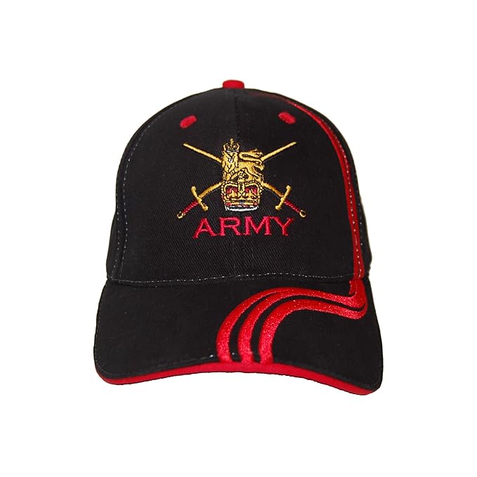 Army Black/Red Cap: Amazon.co.uk: Clothing