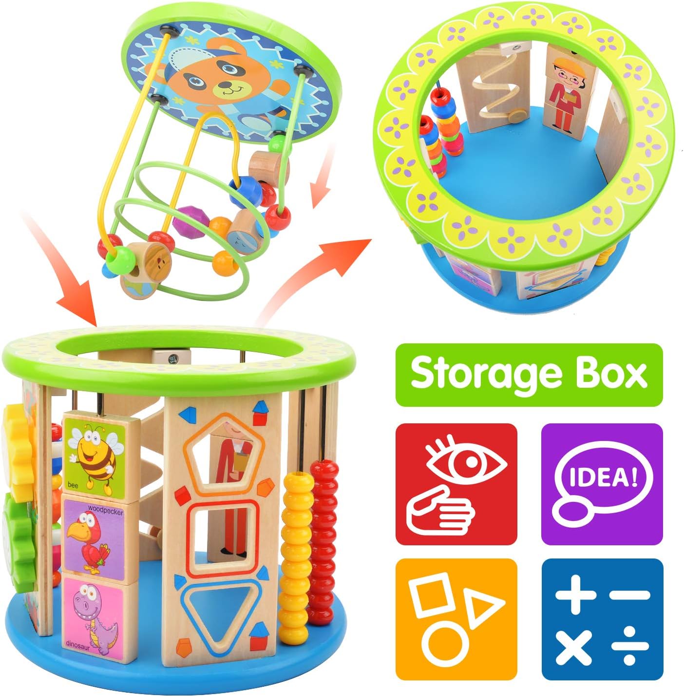 Wesimplelife Activity Cube Bead Maze 10 in 1 Multi-purpose Educational ...