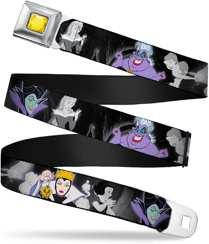 Amazon.com: Buckle-Down Seatbelt Belt Disney's Princesses and Villains ...