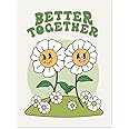 Amazon.com: Retro Flower Poster Print, Cute Room Decor, Positive Message Better Together Wall ...