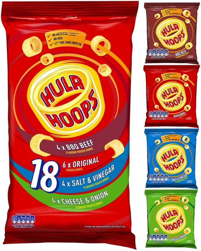 Hula Hoops Multipack Crunchy Potato Rings, Flavoured Potato Snack ...