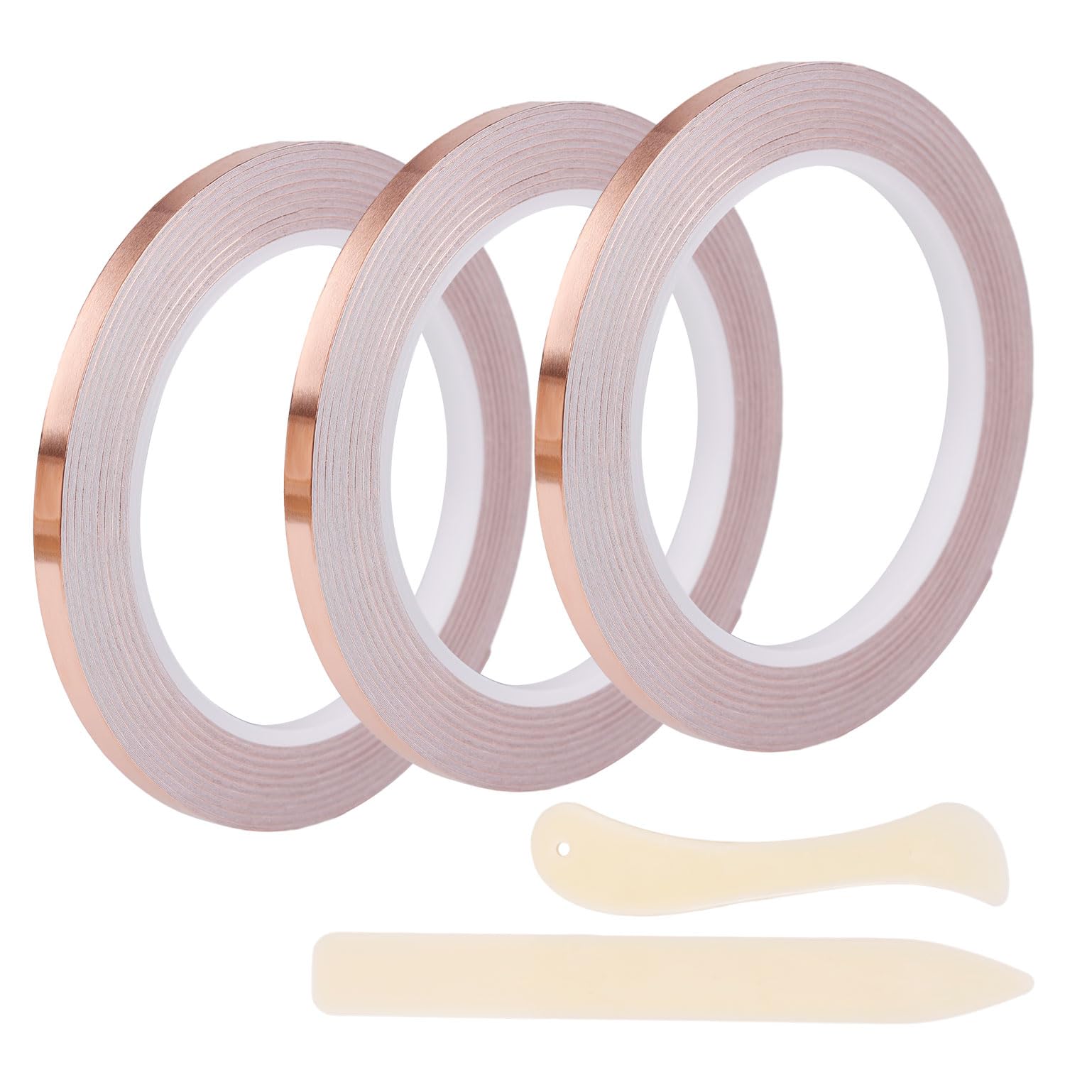 Copper Foil Tape Kit for Stained Glass Crafts, 197ft 3 Rolls Adhesive ...