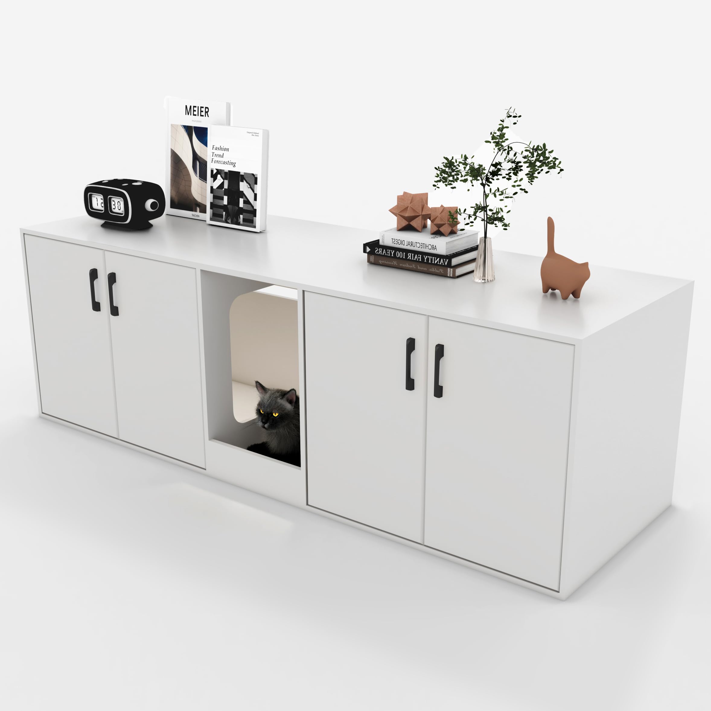 Sosiuel, Cat Litter Box Enclosure for 2 Cats, cat Litter Box Enclosure ...