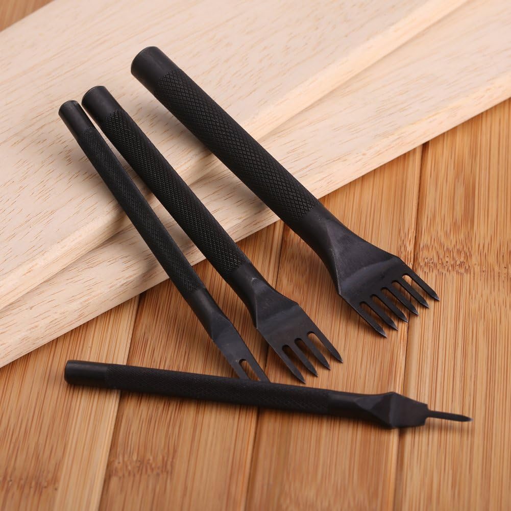 Steel DIY Diamond Lacing Stitching Chisel Set Leather Craft Kits ...