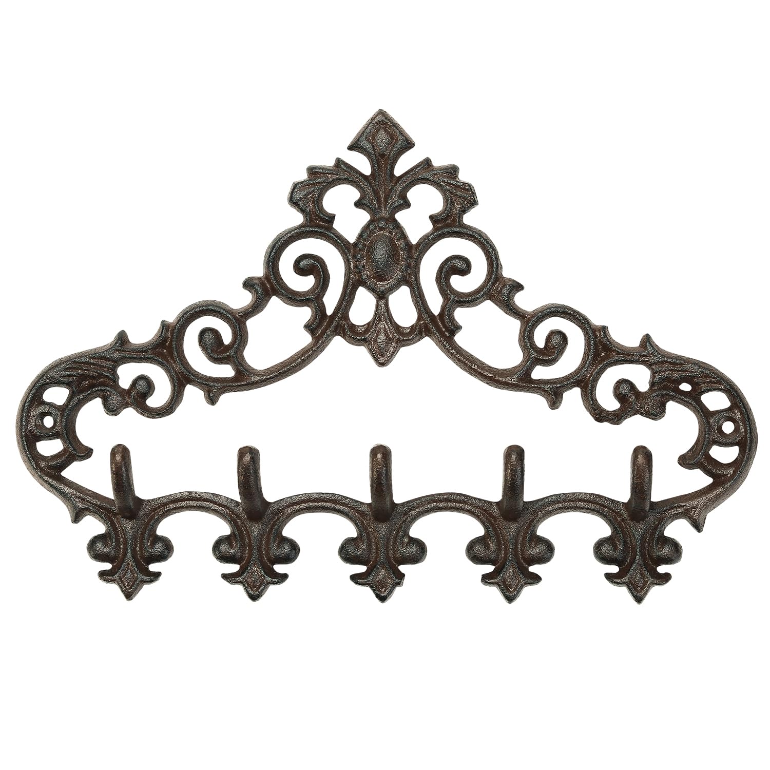 Sungmor Cast Iron Rustic Coat Hook Hanger with 5 Hooks - Practical Iron ...