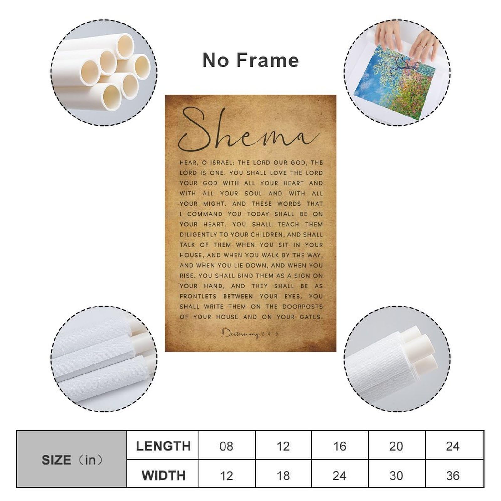 LGDSBHH Deuteronomy 6 4-9 Shema Bible Verse Wall Art Bible Posters ...