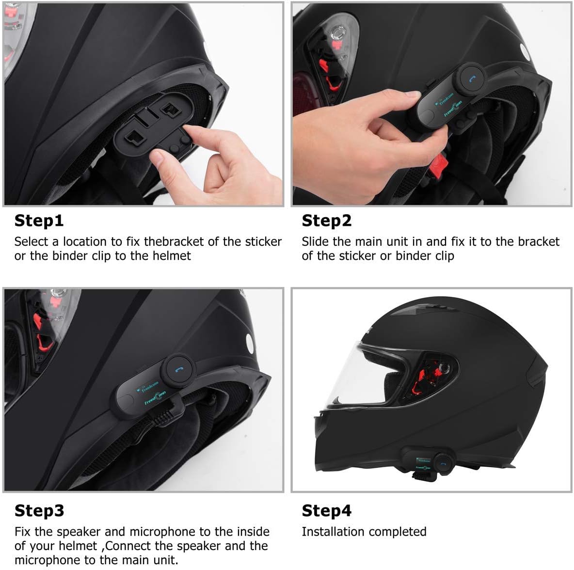 FreedConn Full Face Helmet Communication Intercom Systems LCD Screen T ...